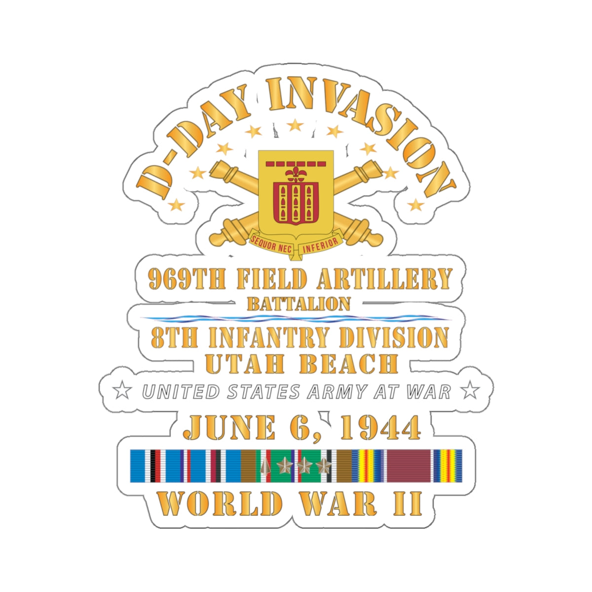 Kiss-Cut Stickers - Army - 969th Field Artillery Battalion - ID - D Da – MIP Brand Store