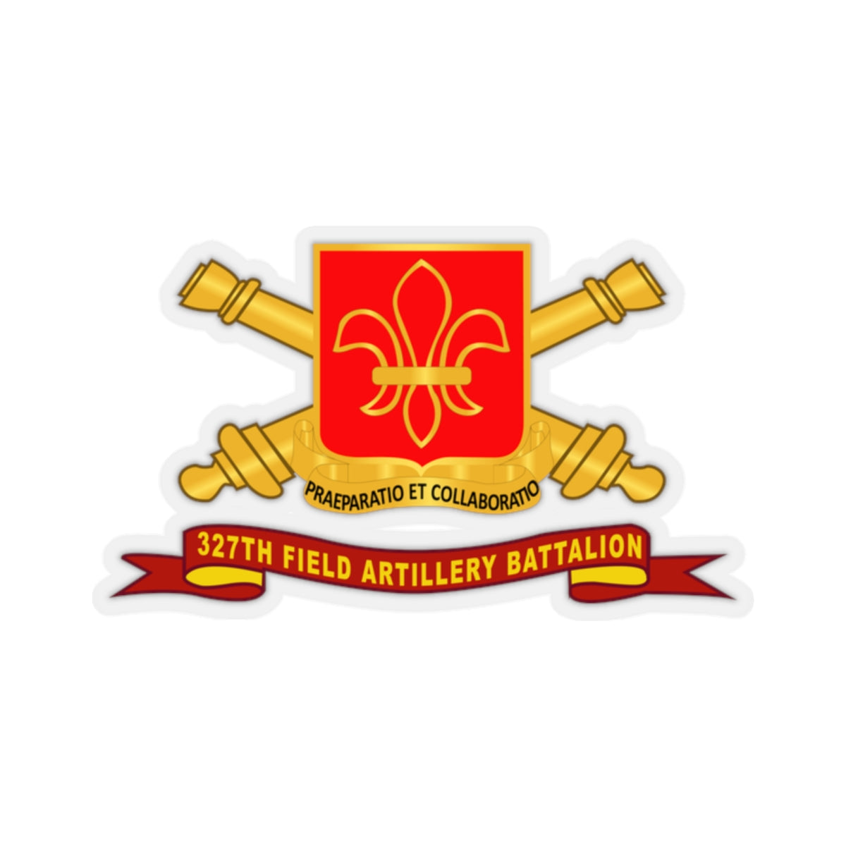 Kiss-Cut Stickers - Army - 327th Field Artillery Battalion - DUI w Br – MIP Brand Store