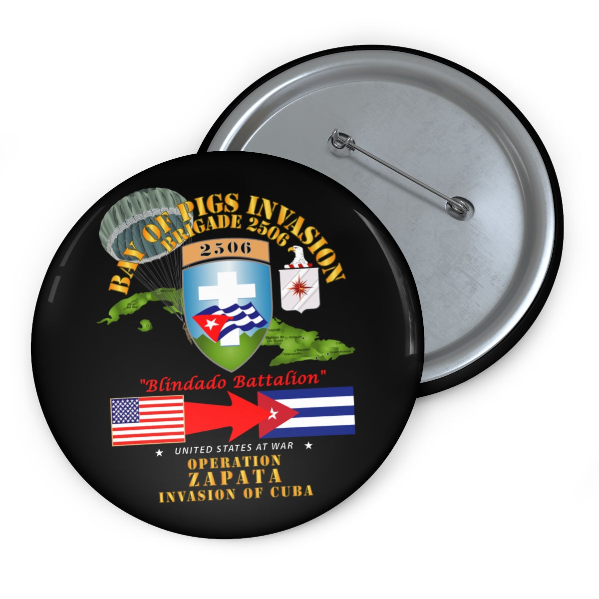 Custom Pin Buttons - Operation Zapata - Bay of Pigs - Cuba Invasion ...