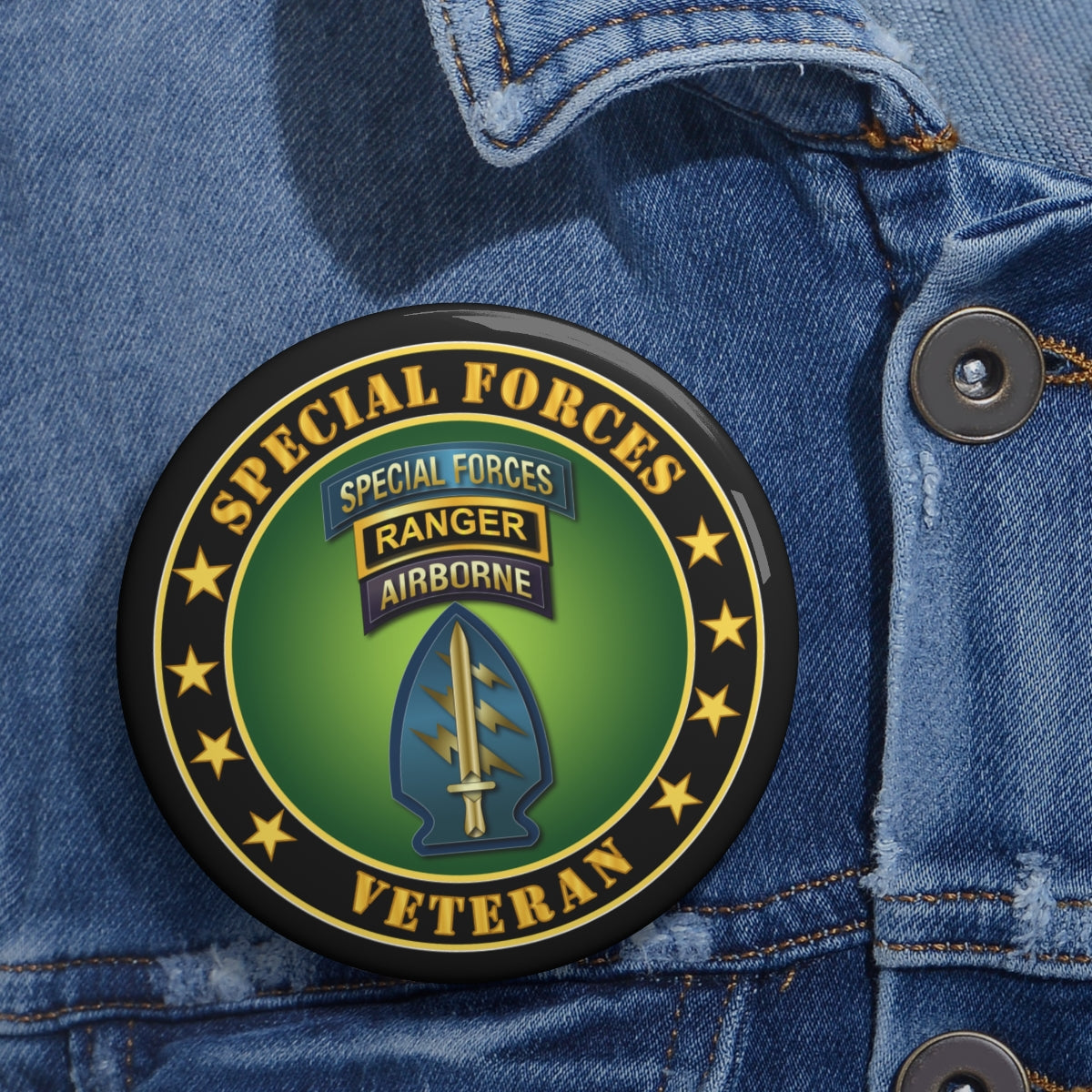 Custom Pin Buttons - Special Forces - Ranger Veteran – MIP Brand Store
