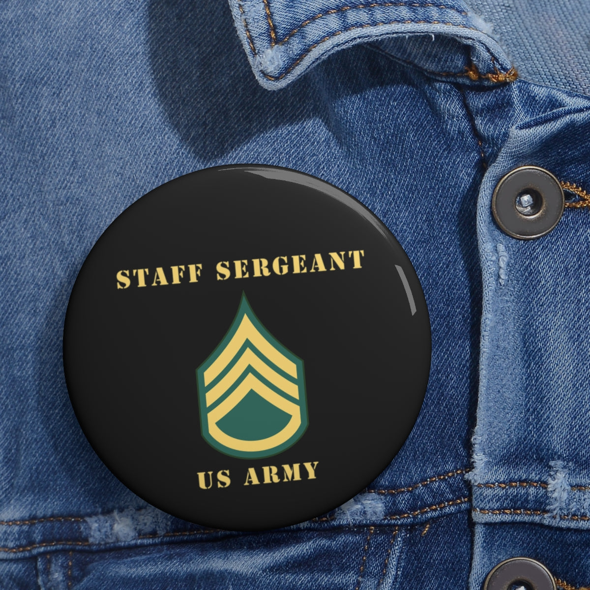 Custom Pin Buttons - Staff Sergeant - SSG – MIP Brand Store