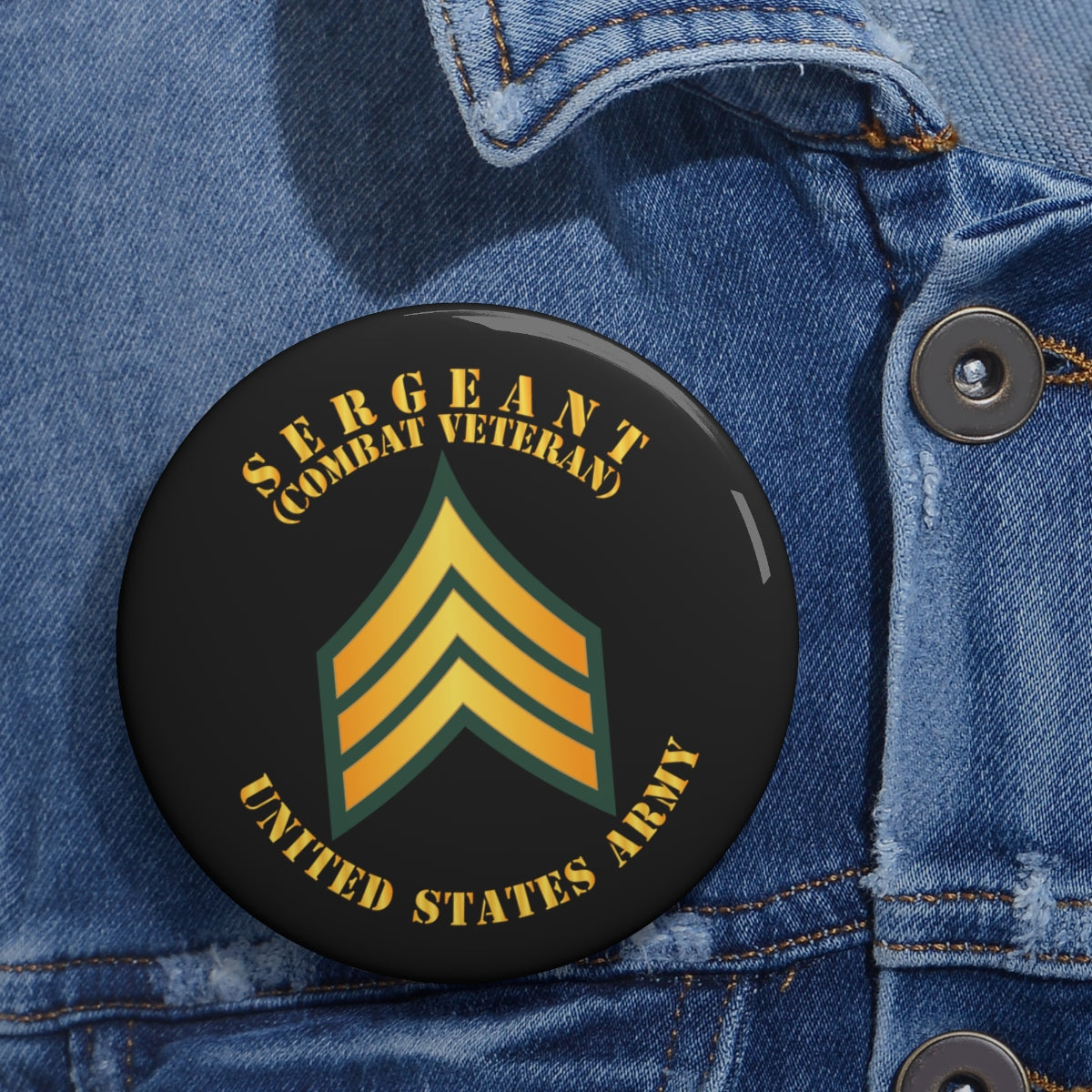 Custom Pin Buttons - Sergeant - SGT - Combat Veteran – MIP Brand Store
