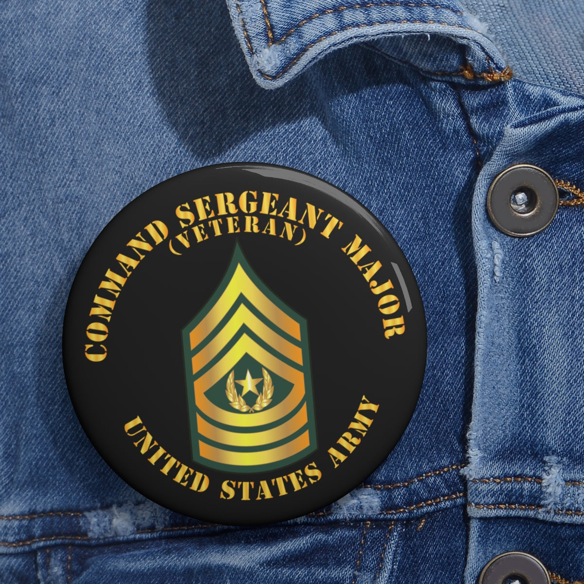 Custom Pin Buttons - Command Sergeant Major - CSM - Veteran – MIP Brand ...