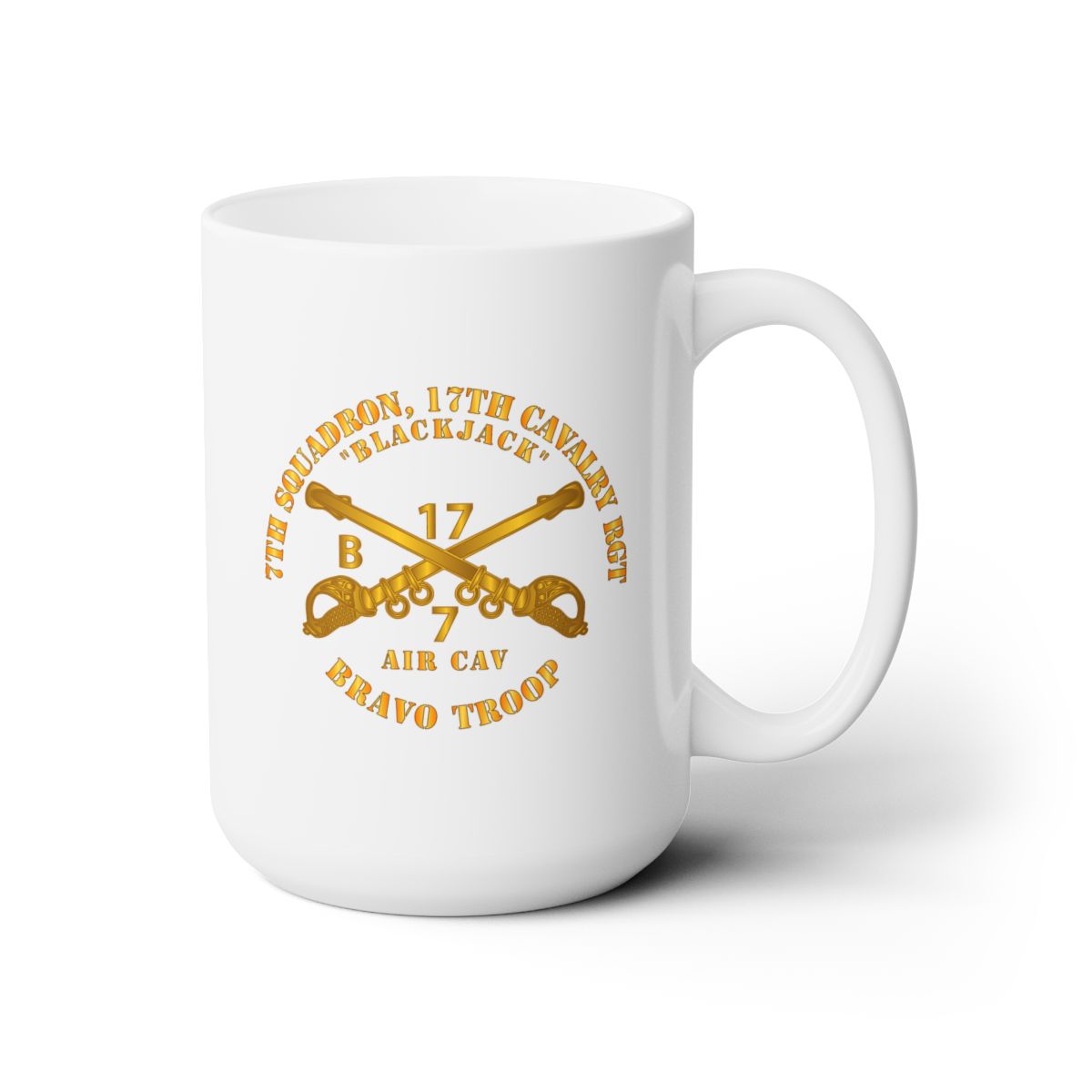 White Mug 15oz - Army - 7th Sqn 17th Cav Regt - Bravo Trp - Blackjack ...
