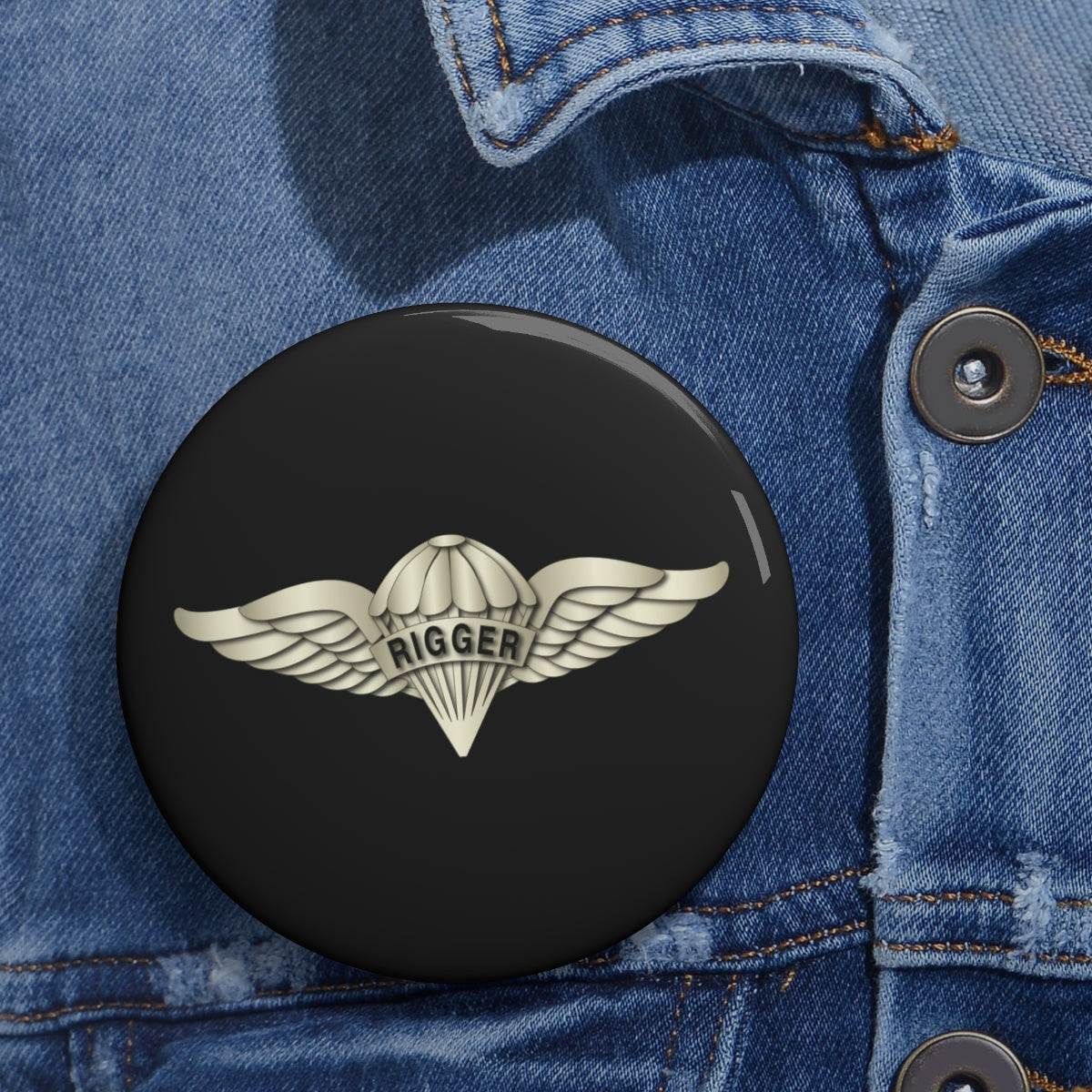 Custom Pin Buttons - Parachute Rigger Metal V1 – MIP Brand Store