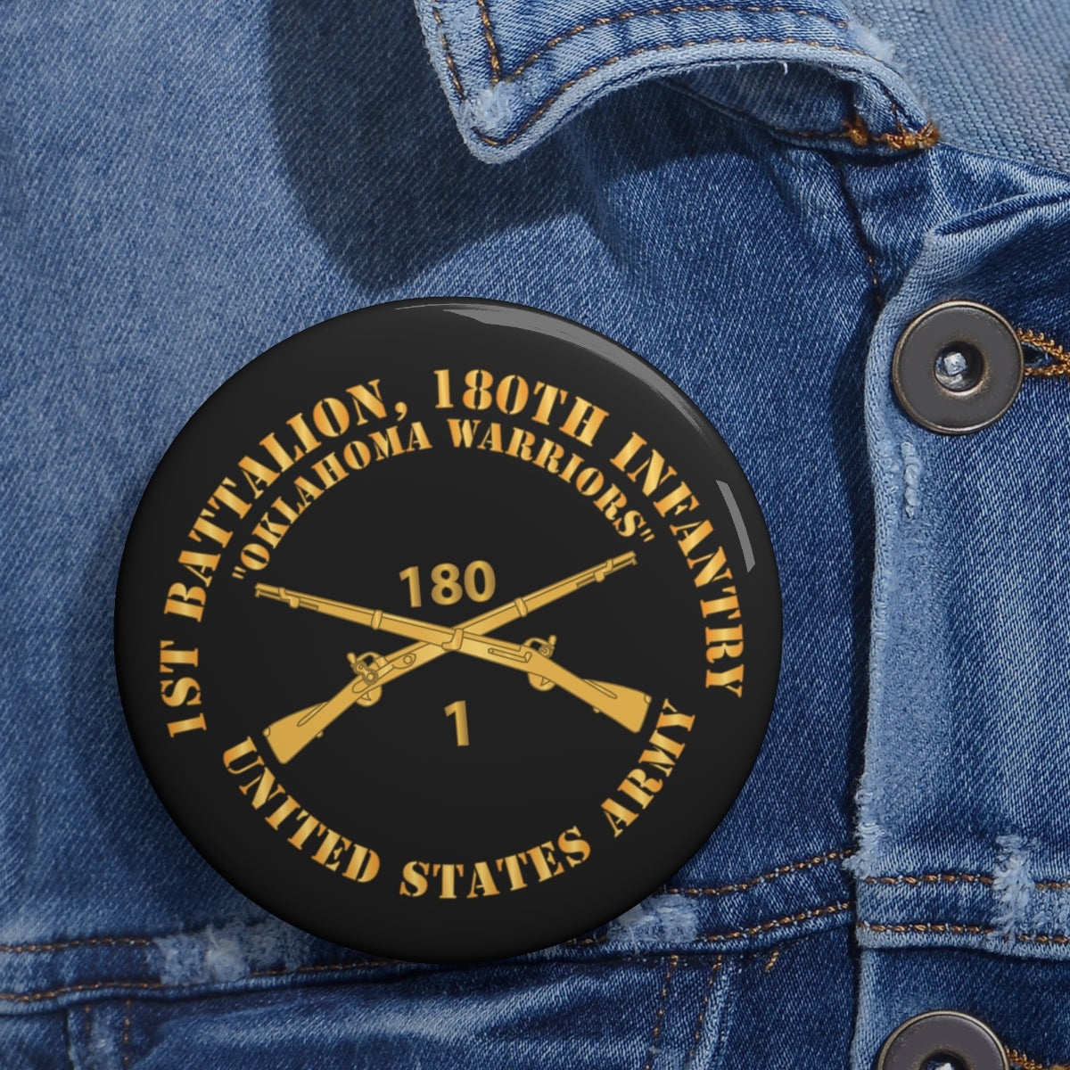 Custom Pin Buttons - 1st Battalion 180th Infantry Branch - Oklahoma Wa ...