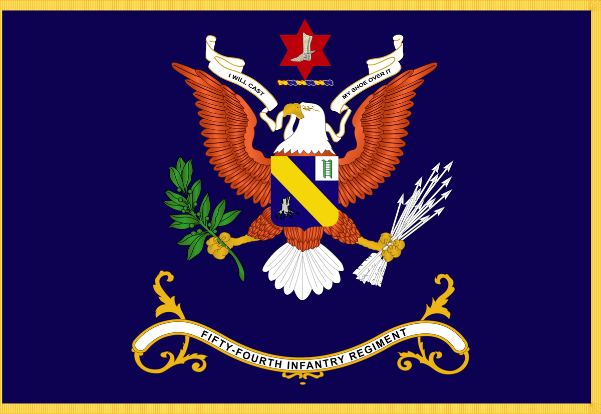 Rectangle Flags - Army - Regimental Colors - 54th IR - I WILL CAST MY ...