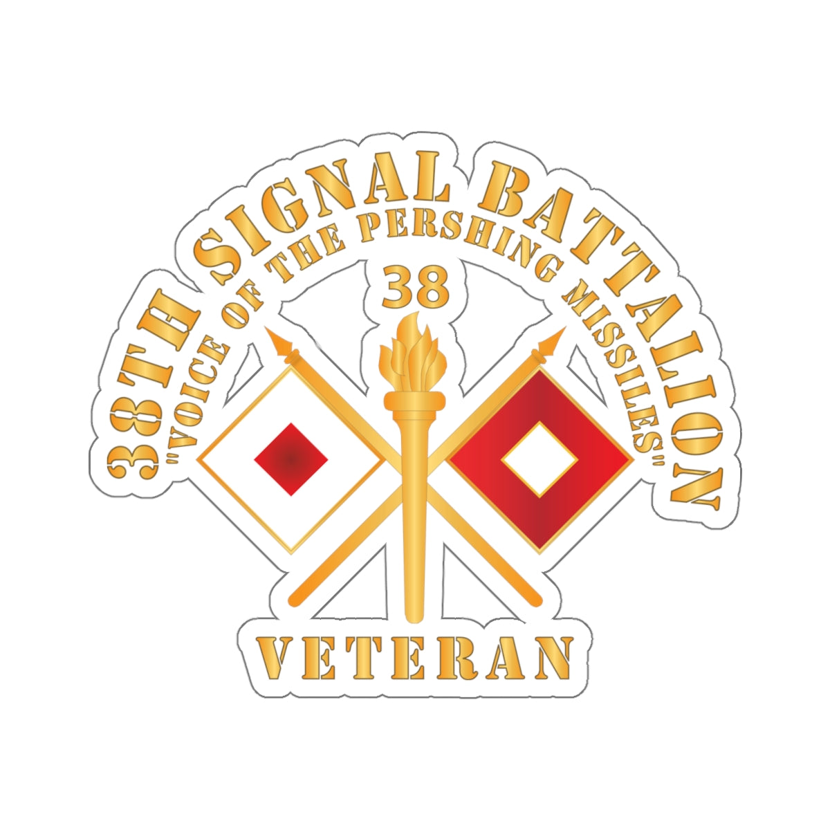 Kiss-Cut Stickers - Army - 38th Signal Bn w BR - Voice of the Pershing ...