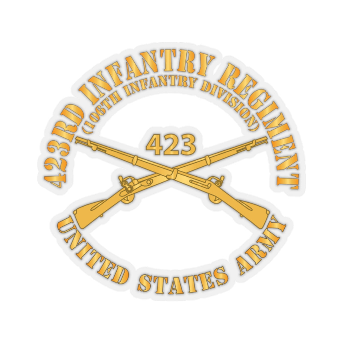 Kiss-Cut Stickers - Army - 423rd Infantry Regiment - US Army w Branch ...