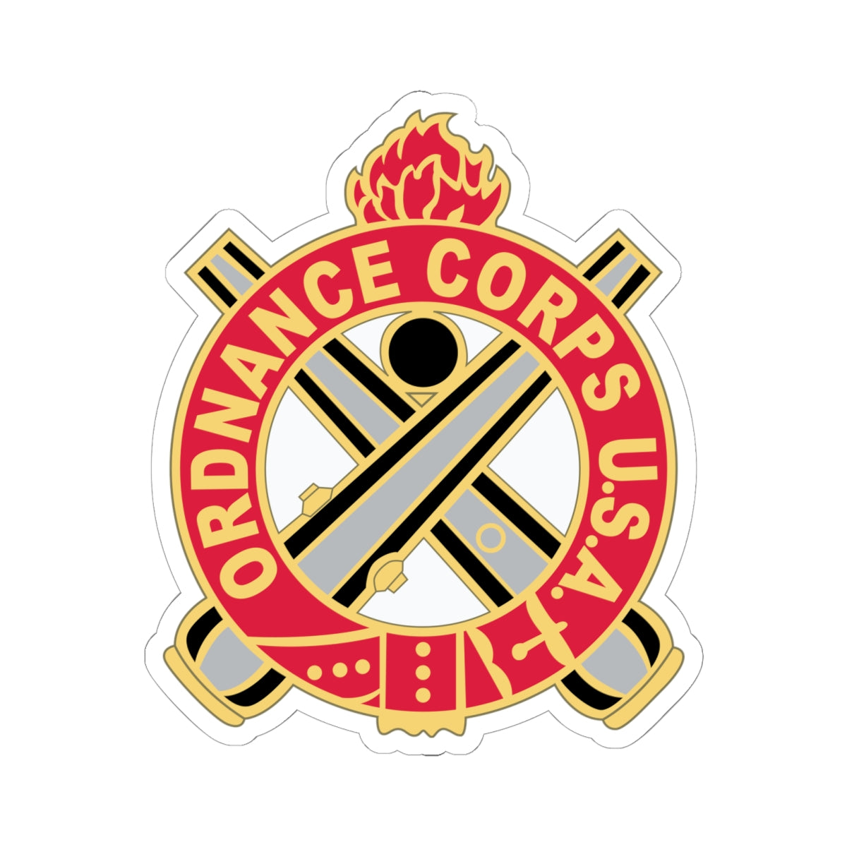 Kiss-Cut Stickers - Ordnance Corps Branch Regimental Emblem wo Txt X 3 ...