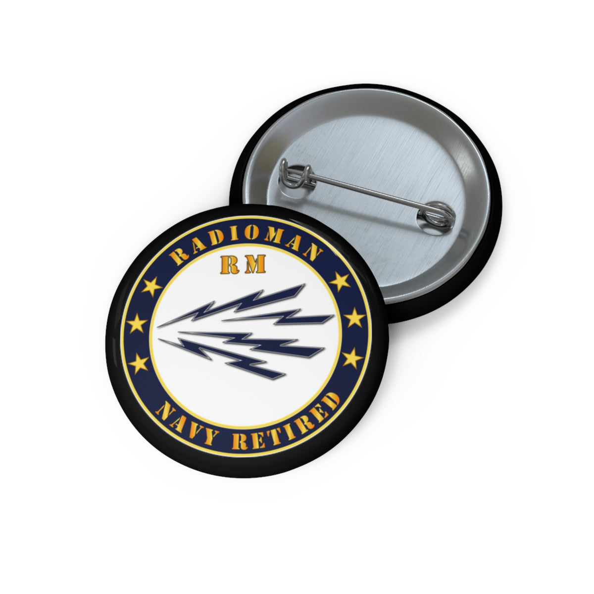 Custom Pin Buttons - Navy - Radioman - RM - Navy - Retired – MIP Brand ...