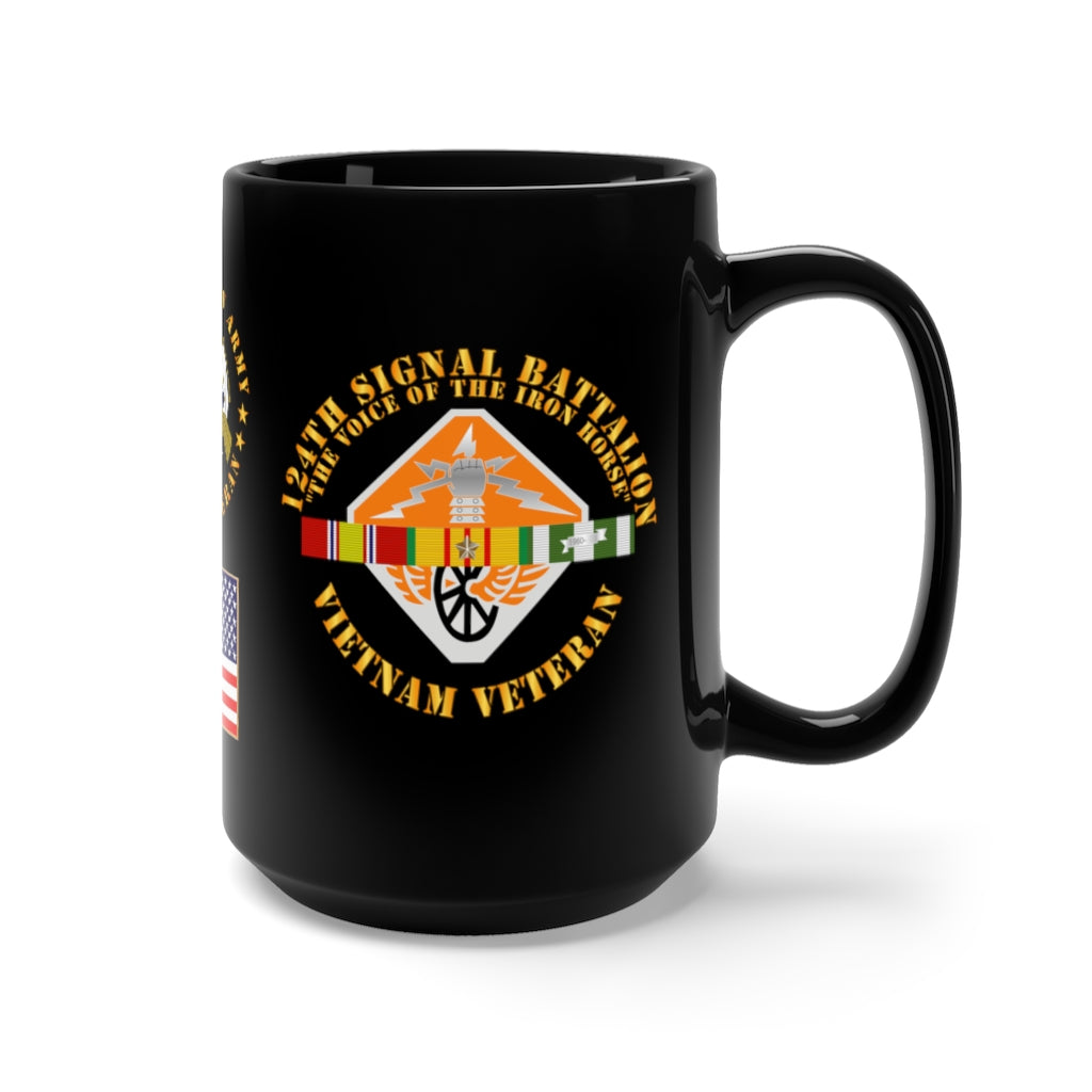 Black Mug 15oz - Army - 124th Signal Bn - Voice Iron Horse - Vietnam V ...