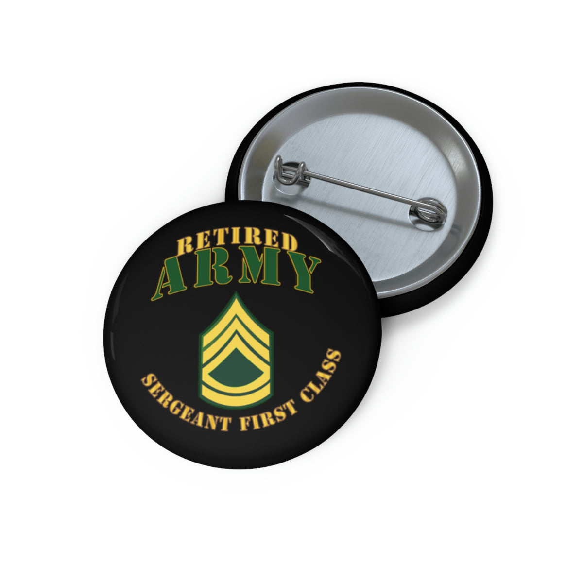 Custom Pin Buttons - Army - ARMY - SFC - Retired – MIP Brand Store