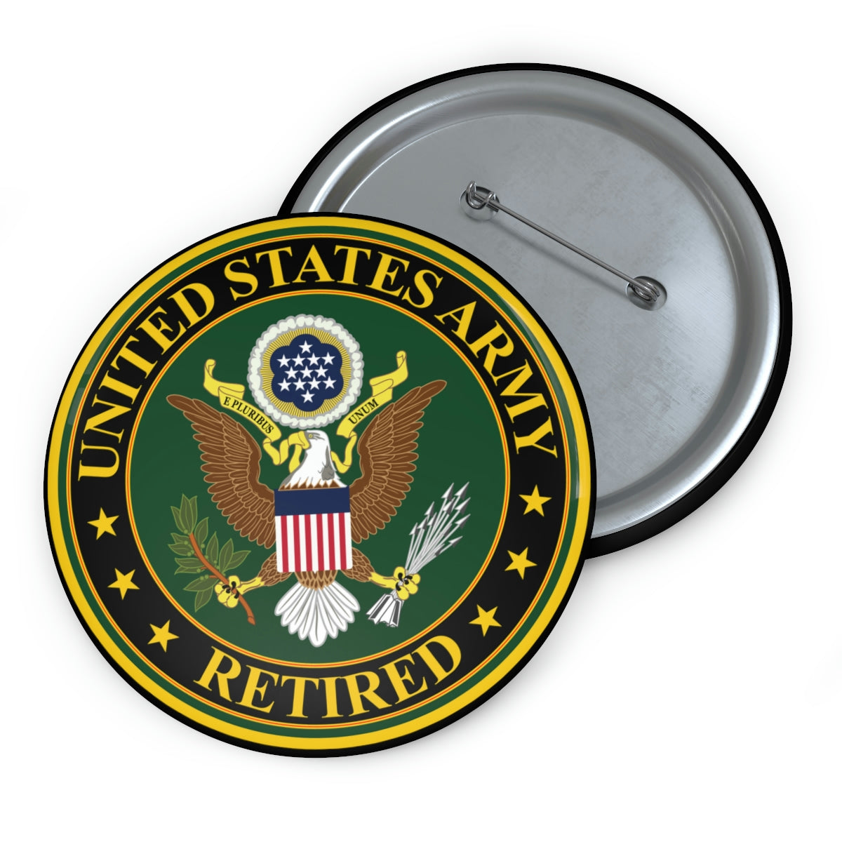 Custom Pin Buttons - Army - US Army Retired – MIP Brand Store