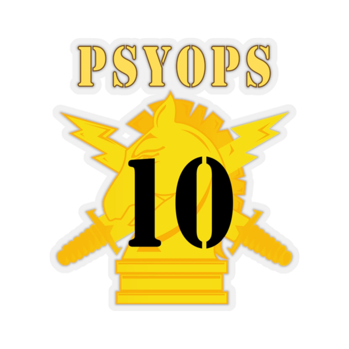 Kiss-Cut Sticker - Army - PSYOPS w Branch Insignia - 10th Battalion Nu ...