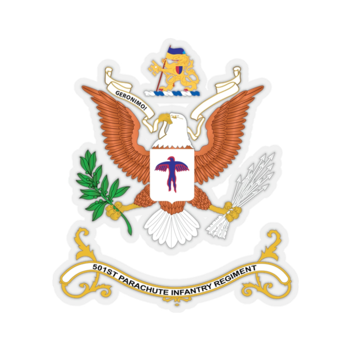 Kiss-Cut Stickers - Army - Regimental Colors - 501st Parachute Infantr ...