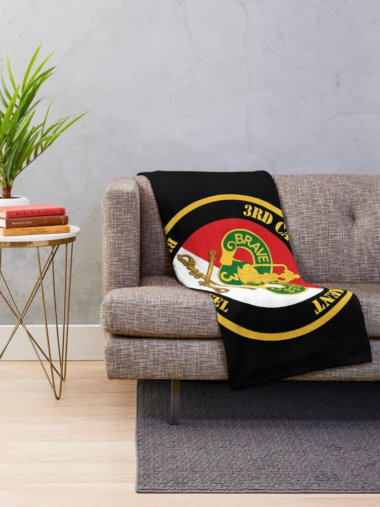 Army - 3rd Cavalry Regiment DUI - Red White - Blood and Steel Throw Bl ...